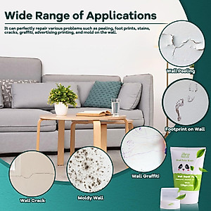 White Paint for Walls - Wall Small Roller Paint Brush, White Wall Repair Rolling Brush Set, 2-in-1 Small Roller Brush Wall Repair Tool for Covering Graffiti, Stain, Renovation on Walls - 120g