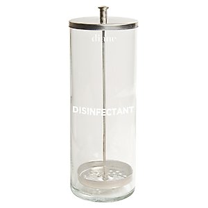 Diane Glass Disinfectant Jar for Sterilizing Hair Salon Shears, Combs, Barber Cleaning Supplies, Clippers, and Nail Tools – Large - 10” Tall x 3.4” Wide – 33 Fl Oz Capacity