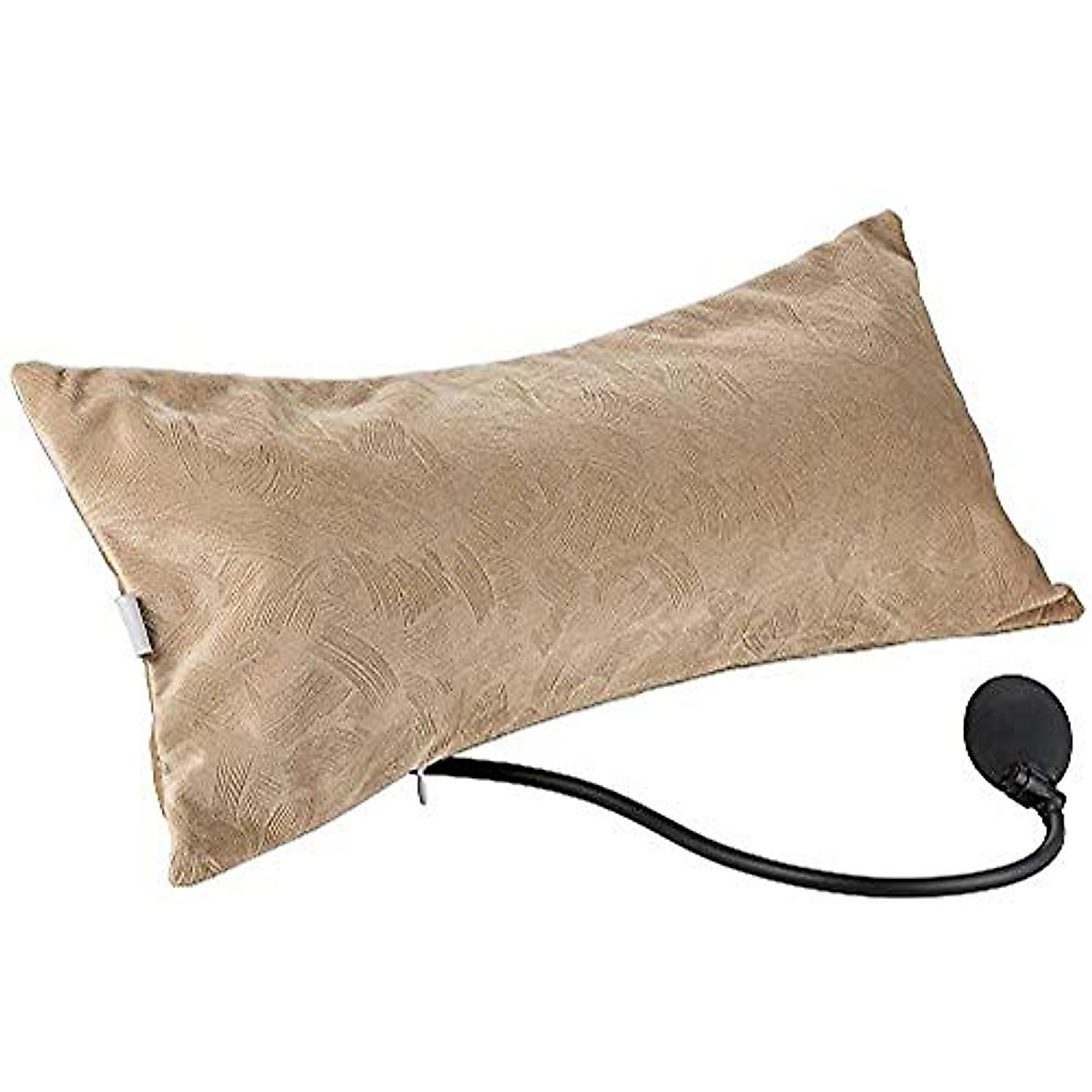 CTHOPER Air Inflatable Pillow Portable Lumbar Support Backrest Cushions with Pump for Home, Office, Travel and Car (Khaki)