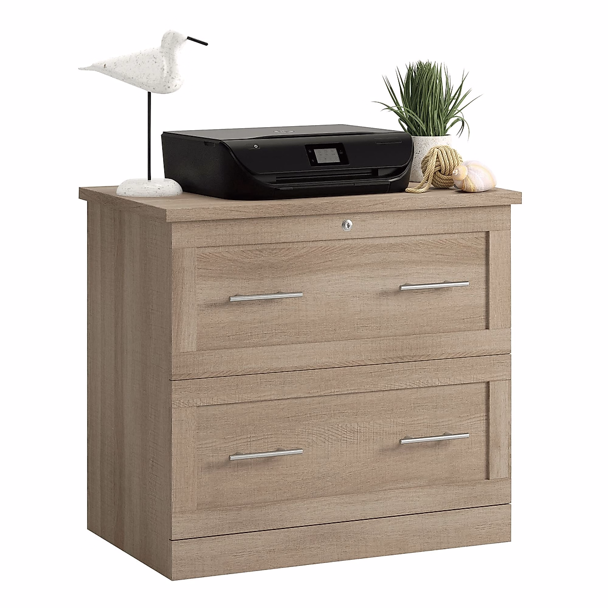 Realspace® 29-7/16"W x 18-1/2"D Lateral 2-Drawer File Cabinet, Spring Oak