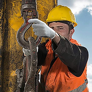 Evridwear Cotton Polyester String Knit Shell Safety Protection Work Gloves for Painter Mechanic Industrial Warehouse Gardening Construction Men & Women 12 Pairs, With one Side Dots, L Size