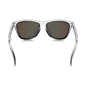 Oakley Frogskins Sunglasses Crystal Clear with Prizm Sapphire Iridium Lens 55mm