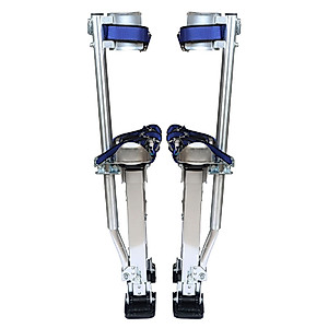 findmall 18-30 Inch Drywall Stilts Grade Adjustable Aluminum Tool Stilt for Painting or Cleaning - Silver