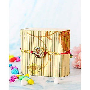 CHERKRAFT Rakhi Thread for Brother Men/Boy - Designer Rakhi with OM Symbol for Rakshabandhan (Pack of 1) (Design 4)