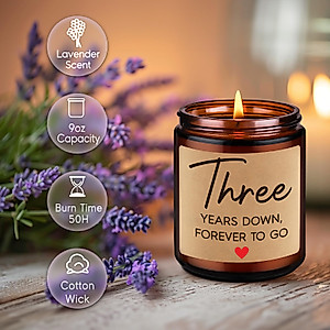 Fairy's Gift Anniversary Candle Gifts, 3 Year Anniversary Couples Gifts for Him Her Wife Boyfriend GF Husband - 3rd Anniversary Happy Gifts - 3 Year Wedding Anniversary Romantic Gifts for Couple