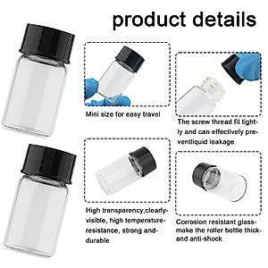 Clear Glass Vials with Screwcap Empty Vials Bottles Liquid Sampling Sample Glass Bottles for Travel (24pcs 7ml)