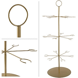 Lavish Home Cocktail Tree Stand - 3-Tier Champagne Tower Holds 18 Stemware Glasses - For Wedding, Shower, or Engagement Party Decorations (Gold)