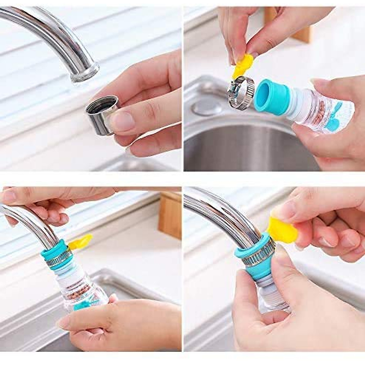 Kitchen Faucet Water Filter, Water Purifier, Kitchen Faucet Head 360¡ã Rotatable Faucet Sprayer Tap Booster Filter, Adsorbing Rust in Water, Residual Sand Chlorine, Harmful Heavy Metal Ions