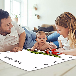 LUCKBTY Farm Animals Baby Monthly Milestone Blankets Soft Forest Red House Memory Blankets Girls Boys Cute Cartoon Photo Background Blankets 48"x48" BTZDLU122