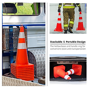 10 Pack Traffic Cones, 28 Inch Upgraded PVC Safety Cones with Reflective Collars Road Parking Cones Construction Cones for Parking Lot, Traffic Control, Driving Training