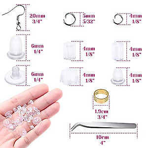 Earring Hooks, Anezus 1900Pcs Earring Making Supplies Kit with Jewelry Hooks, Fish Hook Earrings, Earring Backs, Jump Rings for Jewelry Making and Earring Repair,Gifts for Women