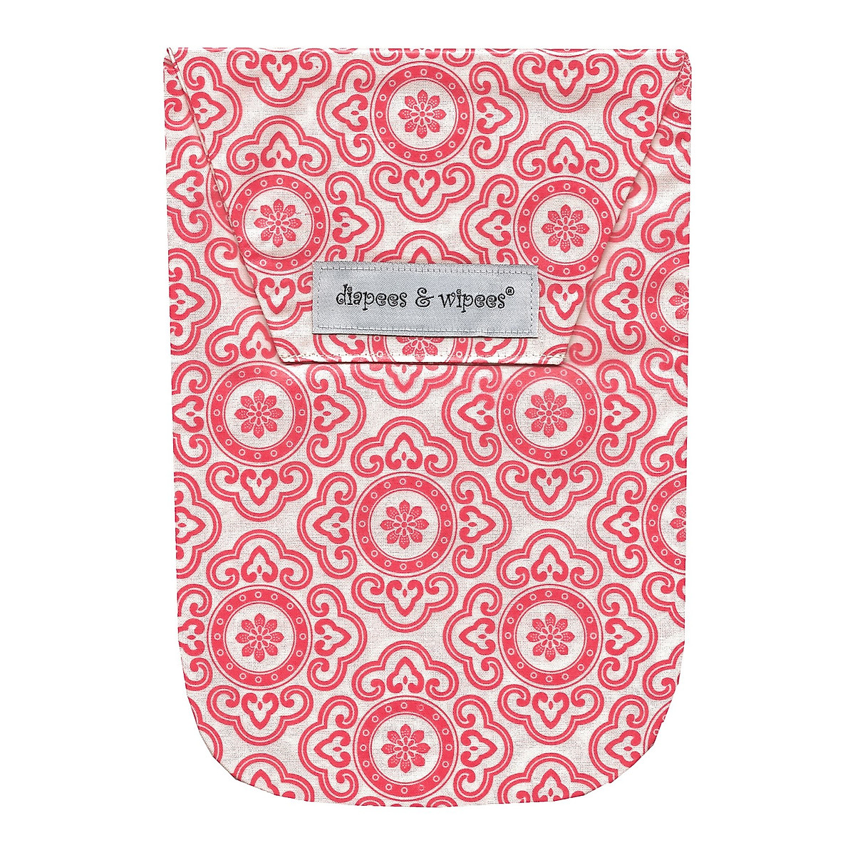 Diapees & Wipees Laminated Bag w/Wipes Case - Cherry Medallion