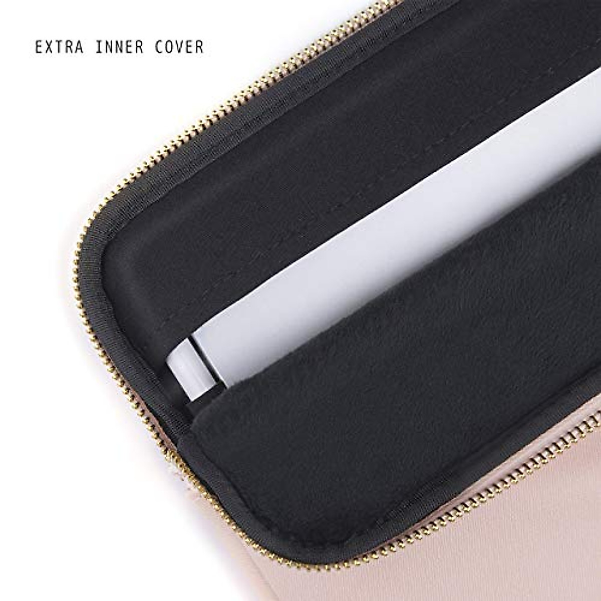 Comfyable Tablet Sleeve Compatible for iPad Pro 12.9 inch M2 2022 M1 2021-2018 3rd 4th 5th 6th Generation & Smart/Magic Keyboard with Pencil Holder, Waterproof Zipper Case, Pink & Black