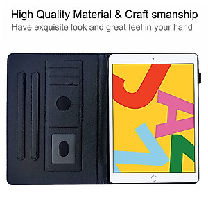 Billionn Case for iPad 9/8/7 (10.2-Inch, 2021/2020/2019 Model, 9th/8th/7th Generation), with Auto Sleep/Wake and Screen Protector, Premium PU Leather Smart Cover, Don't Touch My PAD