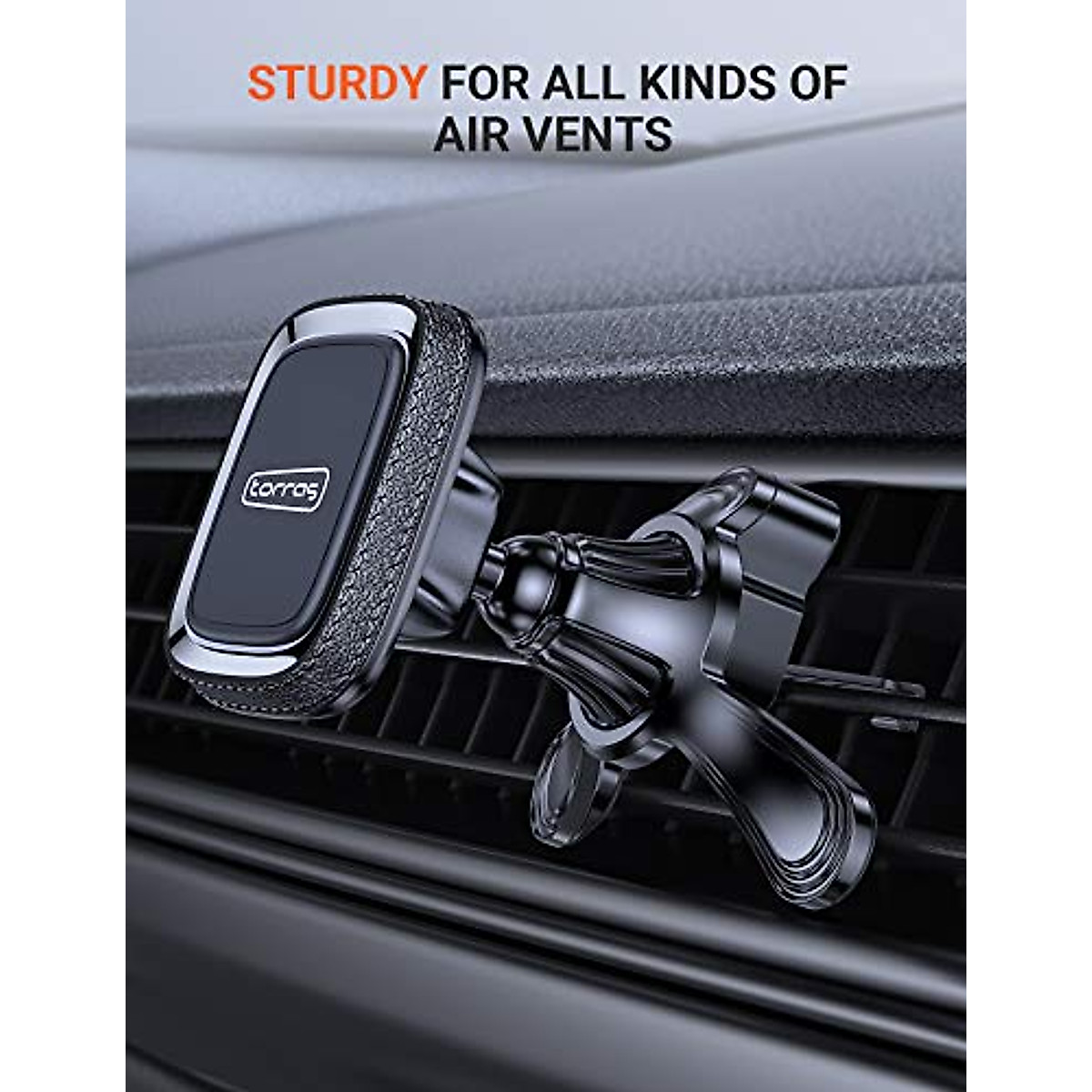 TORRAS Phone Holder for Car [Vertical & Circle Vent Friendly] Universal Stable Car Phone Mount Air Vent Holder Cradle Case Friendly (Clip)