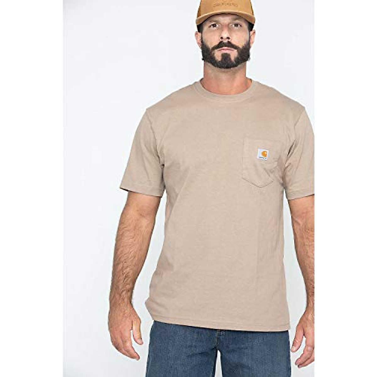 CarharttMenLoose Fit Heavyweight Short-Sleeve Pocket T-ShirtDesertLarge