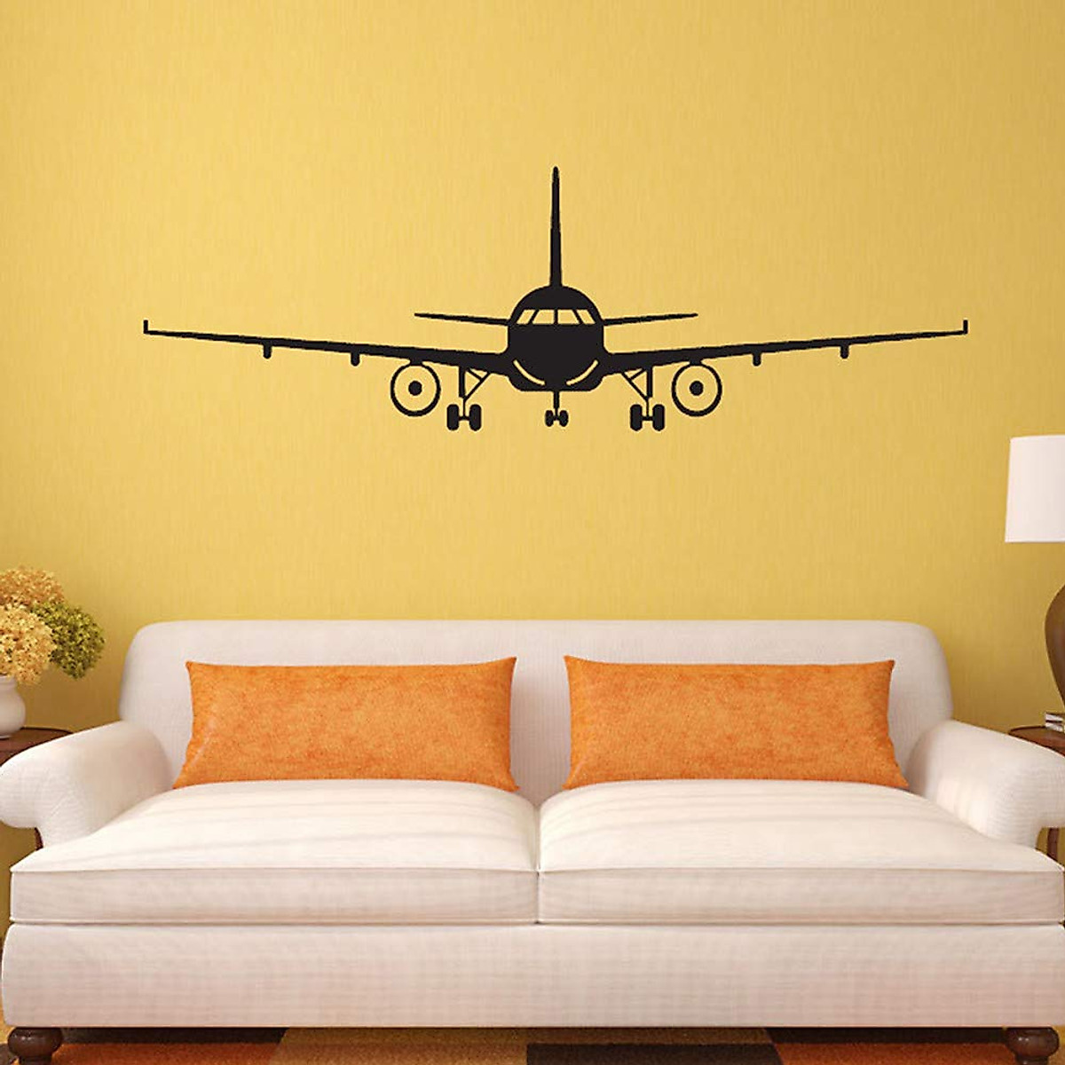 MAKLYER Airplane Wall Stickers DIY Airplane Wall Stickers Boys Art Decorative Wallpaper Biplane Silhouette Stickers Suitable for Families Children's Rooms Gifts for Boys