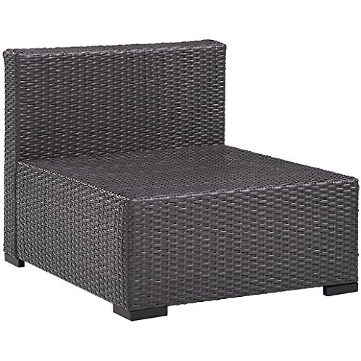 Crosley Furniture KO70125BR-MO Biscayne Outdoor Wicker Armless Chair with Mocha Cushions - Brown