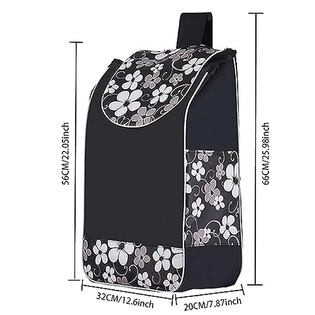Trolley Bags for Shopping Cart Replacement Bag 7.87x12.60x25.98 Inch Foldable Waterproof Plum Blossom Oxford Shopping Cart Bag with Fasten Tape for Shopping Grocery Cart Trolley Bag Shopping Cart