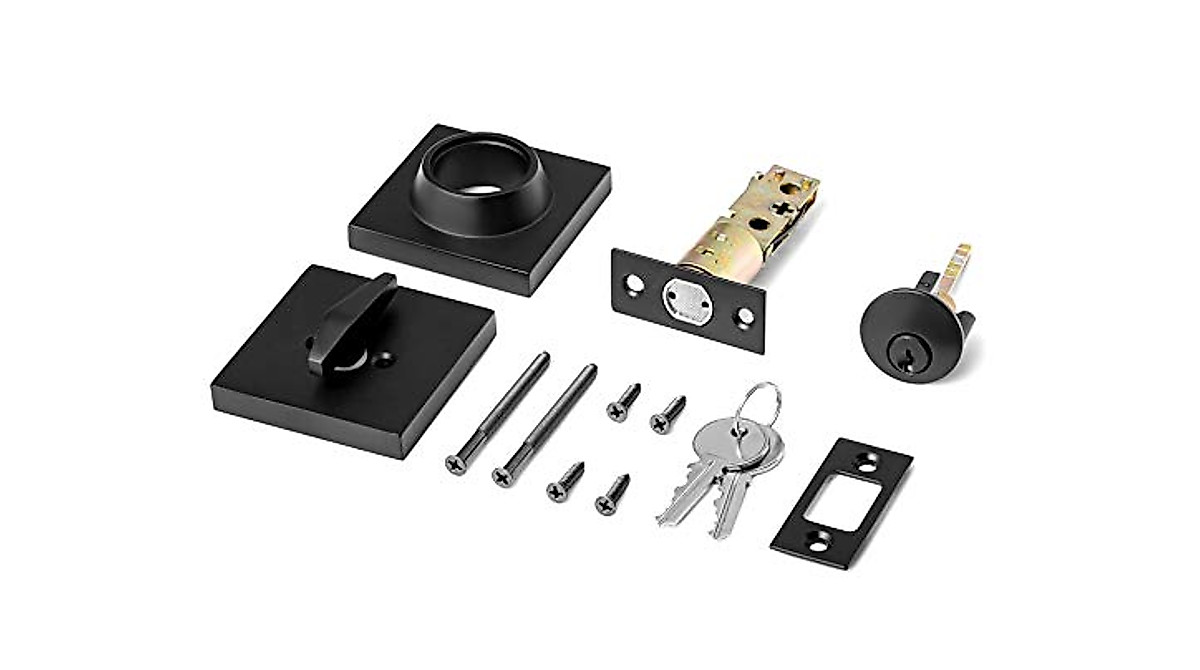 Berlin Modisch Square Deadbolt Lock - Modern Security in Iron Black