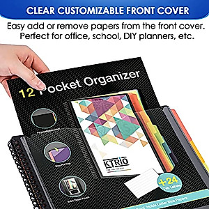 KTRIO 12 Pocket Poly Project Organizer | Durable Folder