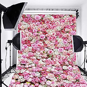 ZSEDP 1.5x2.1m 5x7ft Wedding Rose 3D Flowers Wall Studio Backdrop Photography Photo Background Cloth Party Weding Decor