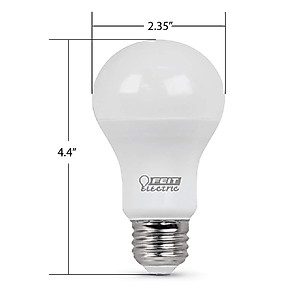 Feit Electric A19 LED Light Bulb, 60W Equivalent, E26 Medium Base, 800 Lumens, 3500K Neutral White, Non-Dimmable Standard Light Bulb, 10-year Lifetime, A800/835/10KLED/4, 4 Packs
