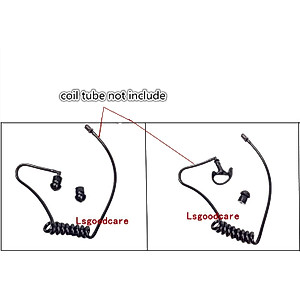 Lsgoodcare 20Pcs Replacement Earmold Earbud Left Ear Piece Compatible for Motorola Kenwood Midland Two Way Radio Acoustic Coil Tube Earpiece - Silicone Walkie Talkie Earmould Ear Buds Black Medium