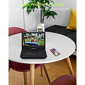 UEME Portable DVD Player for Car with 10.1" HD Swivel Display Screen, Car Charger, Support CD/DVD/SD Card/USB, Car Headrest Holder, Improved Button Design