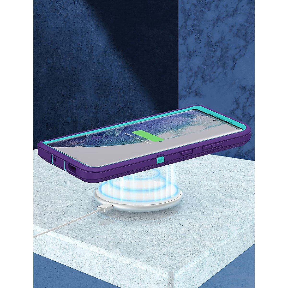 MXX Case Compatible with Galaxy S21 Ultra Case, 3-Layer Super Full Heavy Duty Body Bumper Cover/Shock Protection/Dust Proof, Designed for Samsung Galaxy S21 Ultra 5G 6.8 Inch 2021 (Purple)