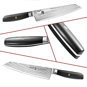 Mojave Outdoor 8 Inch Damascus Chef Knife Japanese T-CO 69 Layers Damascus Steel Blade Kitchen Cooking Kiritsuke Knives Raven Series RE0801T