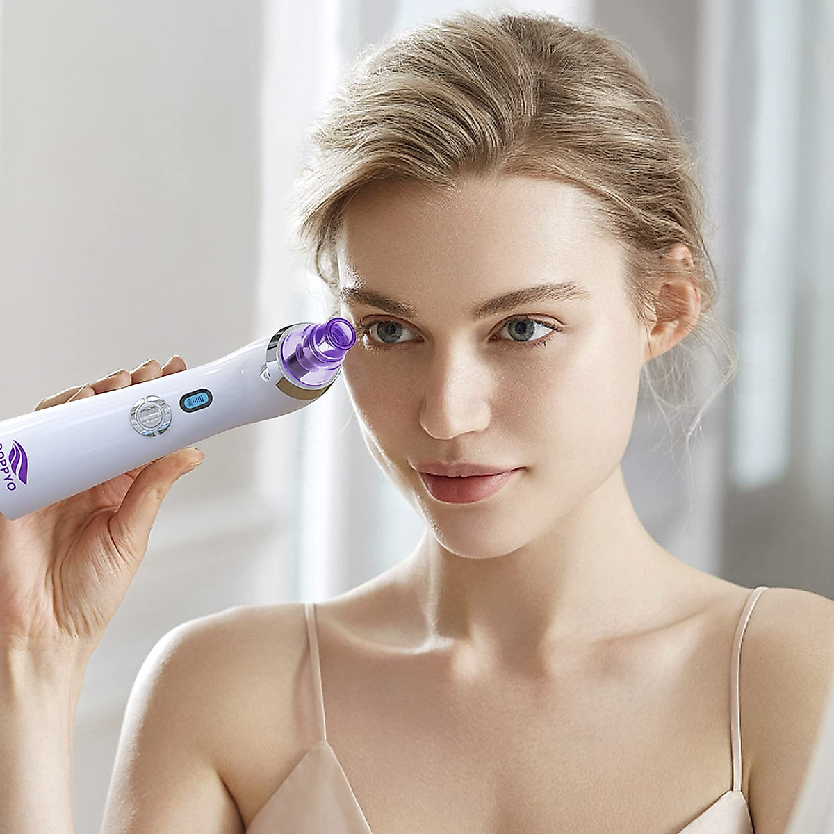 Blackhead Remover, POPPYO Blackhead Vacuum, Electric Facial Vacuum Cleaner, Pore Vacuum Extractor Tool, Comedo Removal Beauty Suction Device for Women(Purple)