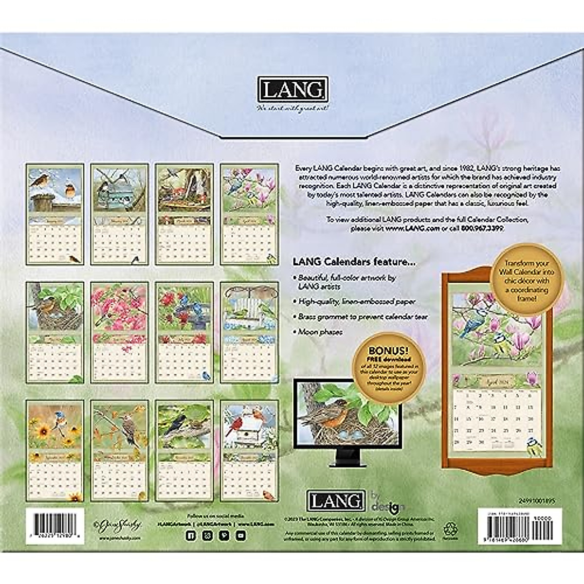 LANG Birds In The Garden 2024 Wall Calendar (24991001895) Multi