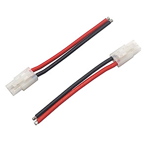 Vgoohobby 4Pairs Adapter Compatible with Tamiya Style Plug Male Female Connector w/10cm 14AWG Silicon Wire Cable for RC Car Lipo Battery Charger FPV Truck Boat
