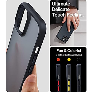 TORRAS 𝟮𝟬𝟮𝟯 𝗨𝗽𝗴𝗿𝗮𝗱𝗲𝗱 Shockproof for iPhone 14 Case [10FT Military Drop Protection][Sleek Premium Touch] Case for iPhone 14 Phone Cases with Translucent Back & Soft Edge Slim Cover, Black