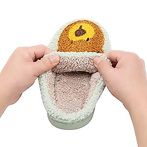 TYFLOVE Teddy Bear Slippers for Women/Men/Kids Smiley Face House Slippers Warm Cozy Plush Slip-On Slippers Soft Fuzzy Slippers