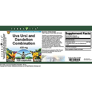 Uva Ursi and Dandelion Combination - 450 mg (100 Capsules, ZIN: 513000)