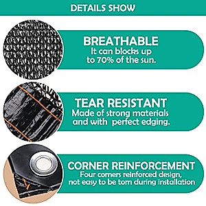 Sunblock Shade Cloth,70% UV Resistant Net,6.5 x 10 ft Tear-Resistant Garden Shade Mesh Tarp for Greenhouse Patio Lawn Flower Plant