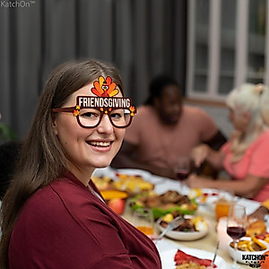 KatchOn, Happy Friendsgiving Glasses - Pack of 12 | Turkey Glasses for Friendsgiving Party Decorations | Thanksgiving Paper Glasses for Friendsgiving Decorations Indoor | Friendsgiving Party Favors