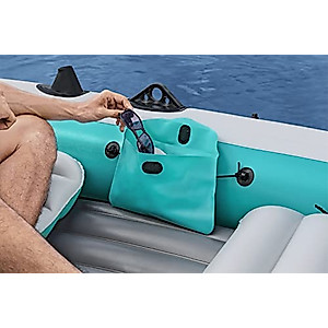 Bestway Hydro-Force Adventure Elite X5 Inflatable 5 Person Water Raft Outdoor Floating Boat Set | Includes Inflatable Boat, Aluminum Oars, Hand-Pump, Carry Bag and Gear Pouch