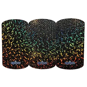 3pk egrips 1" x 2" Black Sparkle Universal Grip Stickers for Mobile Cell Phone, Remotes, Handheld Devices, Not for Phone Sides or Curved Surfaces