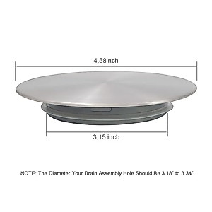 GZILA Kitchen Sink Stopper, Flat Decor Cover 304 Stainless Steel Sink Drain Stopper, Fits 3.5" Standard Strainer Brushed Nickel