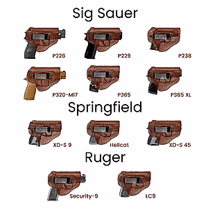 Glock 43X Holster Glock Best Concealed Carry Holster Gun Holster IWB/OWB Holster Glock 19 Holster, Leather Cross Draw Holsters, Appendix Carry, Glock 43 Holster, Taurus G3C Glock 48 Holster