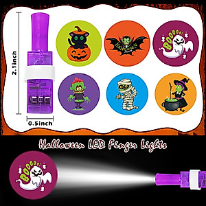 SURCVIO Halloween Party Favors for Kids, 36PCS LED Finger Lights Glow in the Dark Halloween Toys Bulk for Halloween Prizes Classroom Gifts Trick or Treat Toys