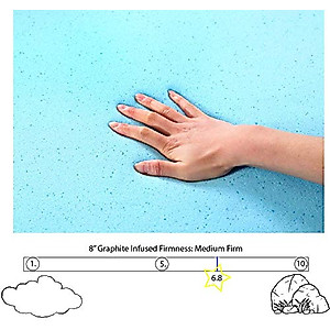 American Mattress Company 8" Graphite Infused Memory Foam-Sleeps Cooler-100% Made in The USA-Medium Firm (34x75)