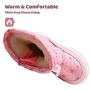 Apakowa Kid's Girls Cold Weather Snow Boots (Toddler/Little Kid) (8.5 M US Toddler, Pink2)