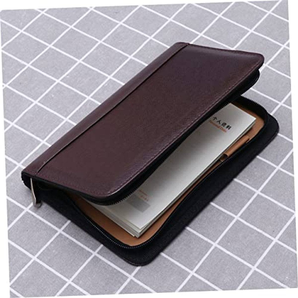 Ciieeo Notepad Calculator Leather padfolio Zippered Leather Portfolio Business Portfolio Zipper Portfolio Business Notepad Business padfolio folders for Binders with Zipper Wallet