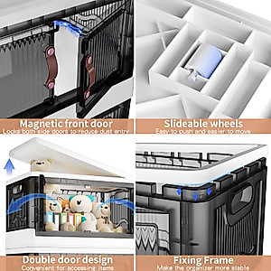 Vivihomety Storage Bins with Lids - 144QT Large Plastic Storage Bins Closet Organizers and Storage, Foldable Stackable Storage Containers for House Organizing Bedroom Dorm Room