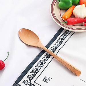 Wooden Spoon and Fork Set Portable Kitchen Utensils Wood Handle Ice Cream Dinner Dessert Tableware Multifunctional Kitchen Tool