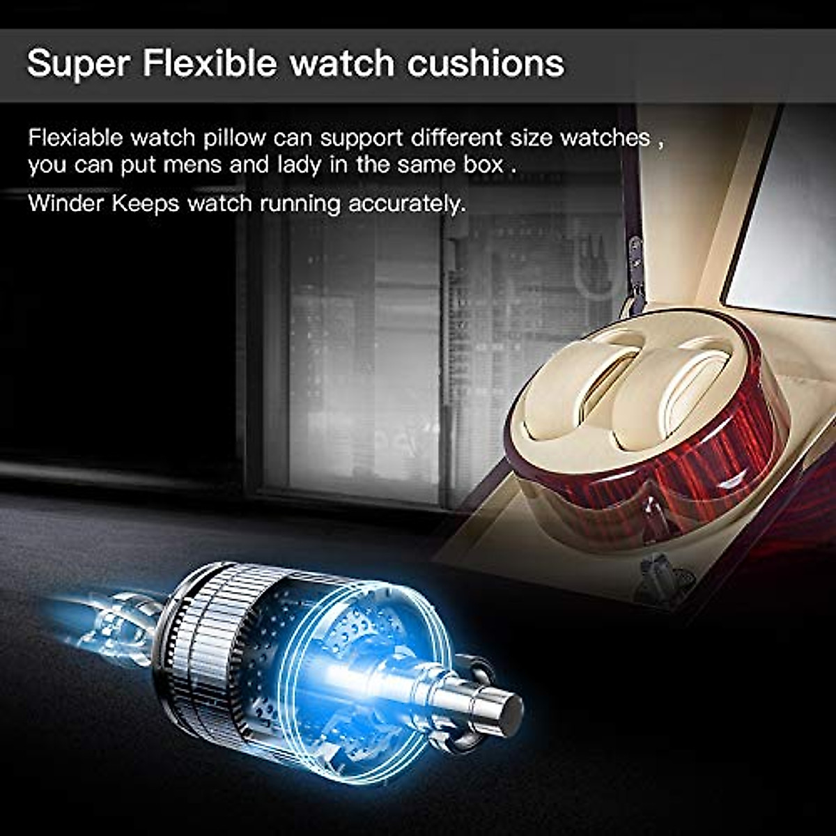 JQUEEN Double Watch Winder with Quiet Japanese Mabuchi Motor